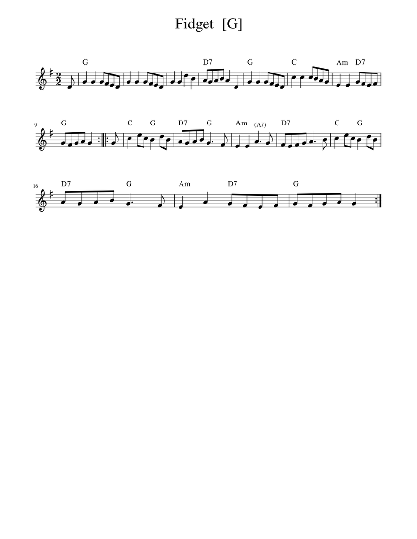 Fidget Sheet music for Piano (Solo) Easy | Musescore.com