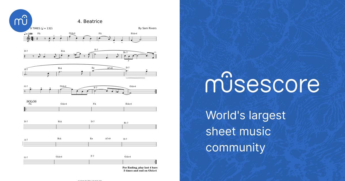 Beatrice - Sam Rivers Sheet music for Piano (Solo) Easy | Musescore.com