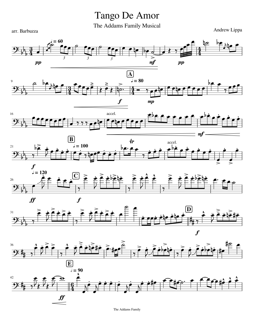Tango De Amor Sheet Music for Trombone (Solo) | MuseScore.com