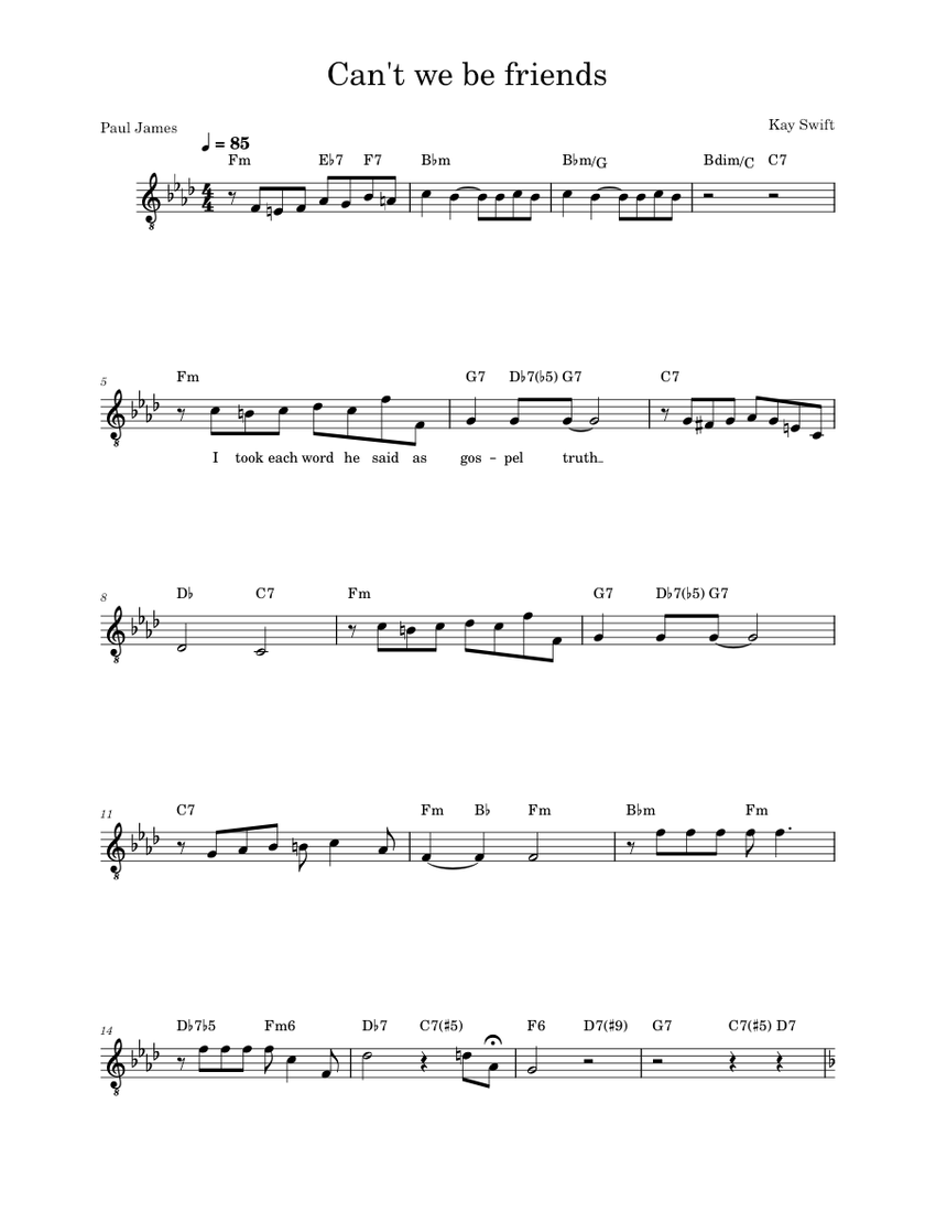 Can't We Be Friends Sheet music for Guitar (Jazz Band) | Musescore.com