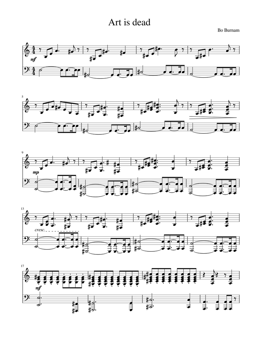 Art is dead Sheet music for Piano (Solo) Easy | Musescore.com