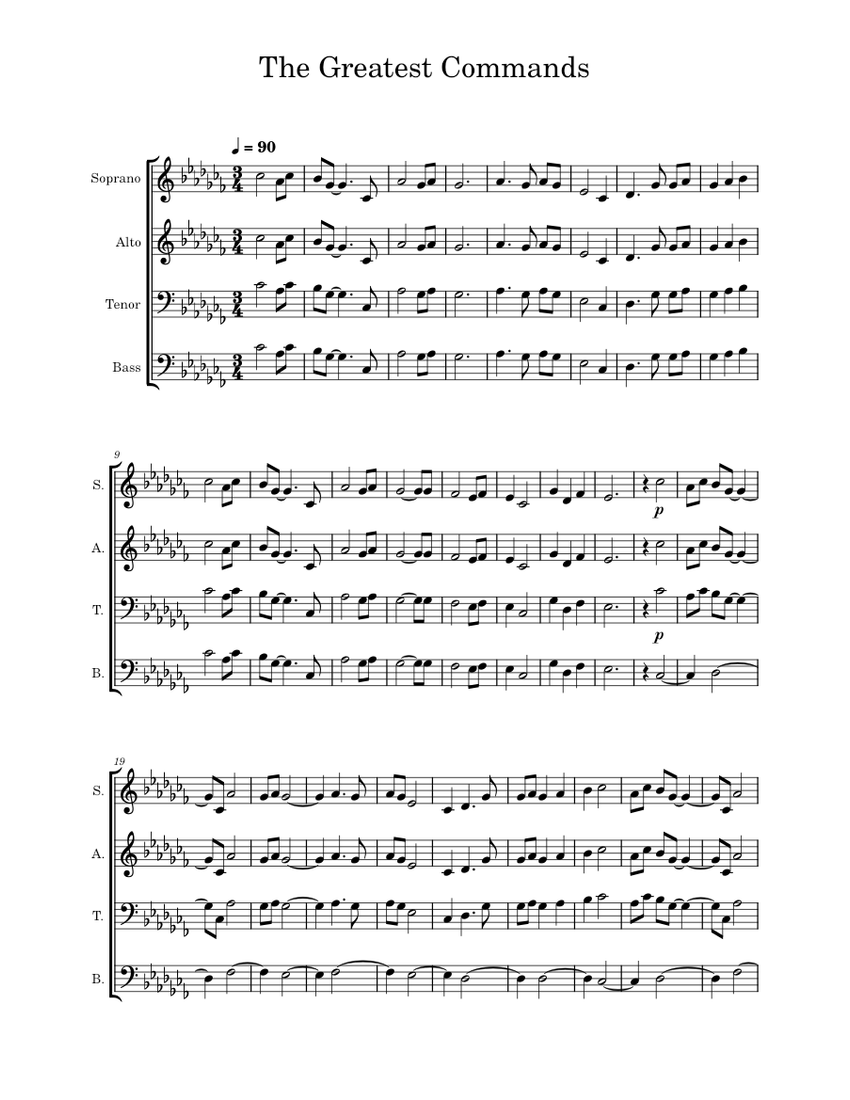 The Greatest Commands – Songs Of Faith And Praise Sheet Music for ...