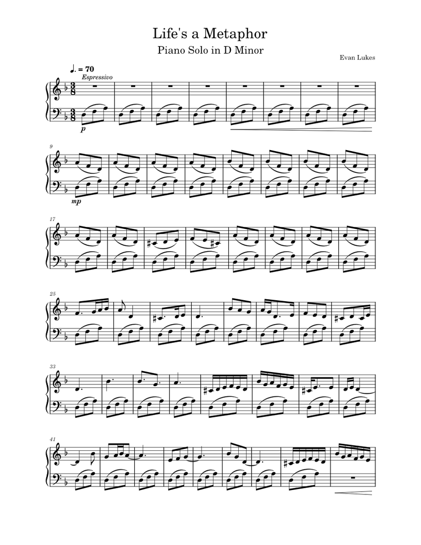 Life's a Metaphor Sheet music for Piano (Solo) Easy | Musescore.com