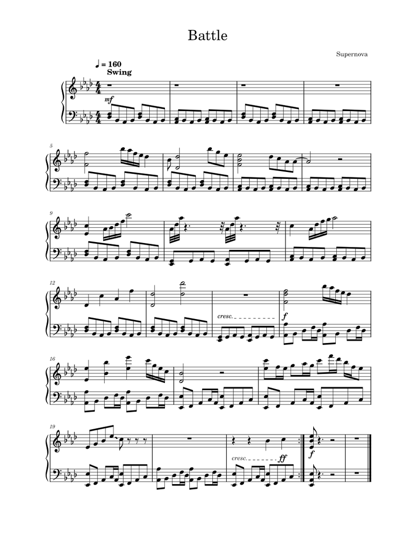 Battle Sheet music for Piano (Solo) | Musescore.com