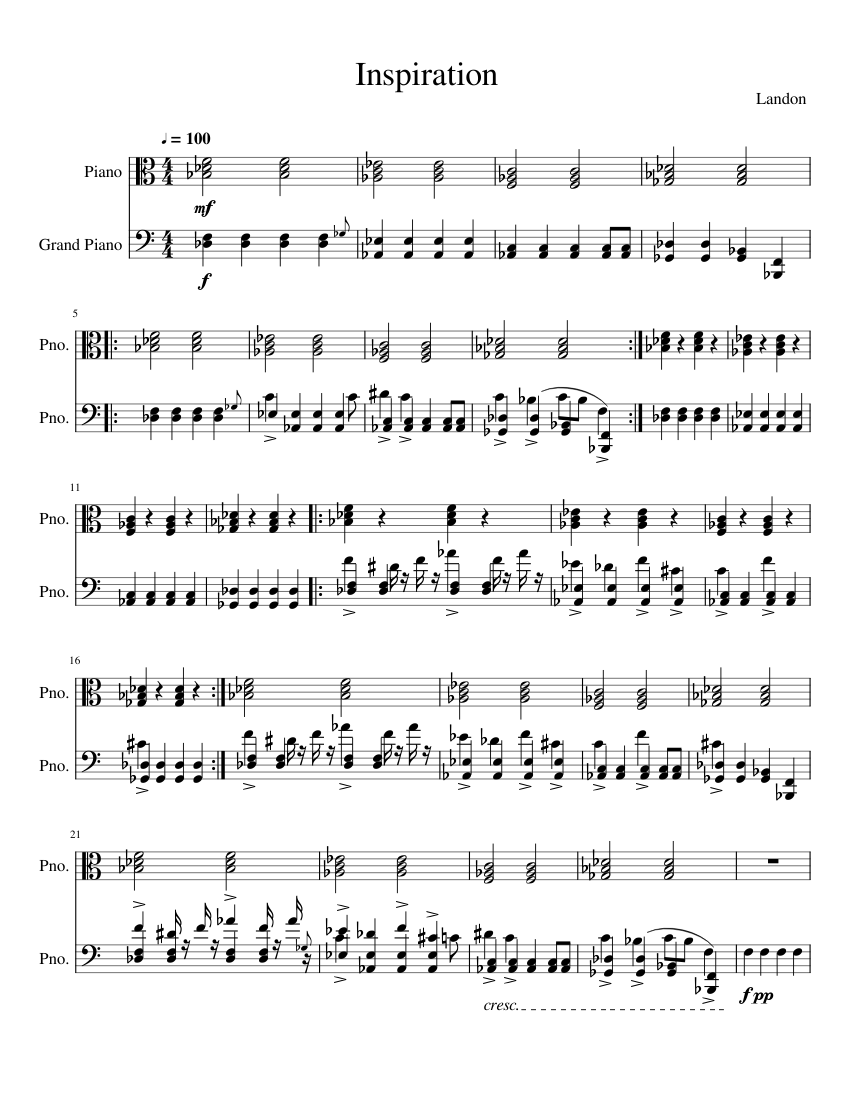 Inspiration Sheet music for Piano (Solo) | Musescore.com
