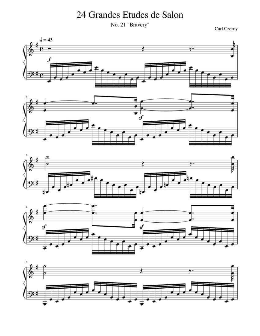 Op. 692 "24 Grandes études caractéristiques" No. 21 "Bravery" – Carl Czerny - piano tutorial