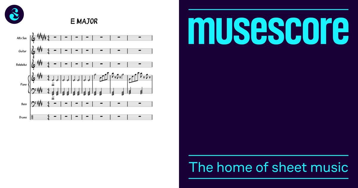 E_MAJOR Sheet music for Piano, Saxophone alto, Guitar, Bass guitar ...