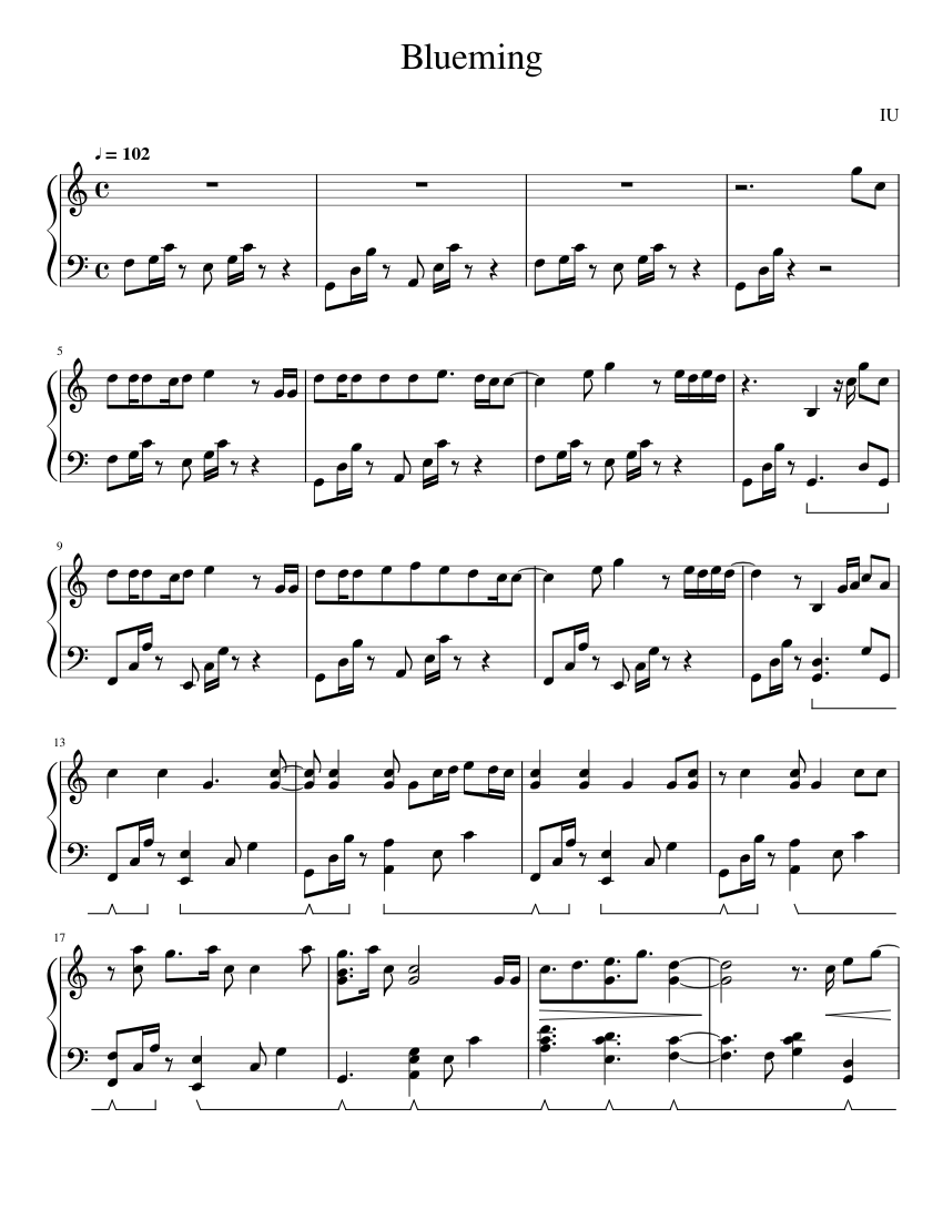 Blueming Sheet music for Piano (Solo) | Musescore.com