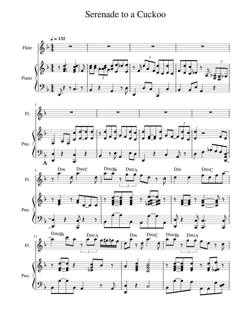 Serenade To A Cuckoo – Roland Kirk Sheet Music with Chords for Piano ...