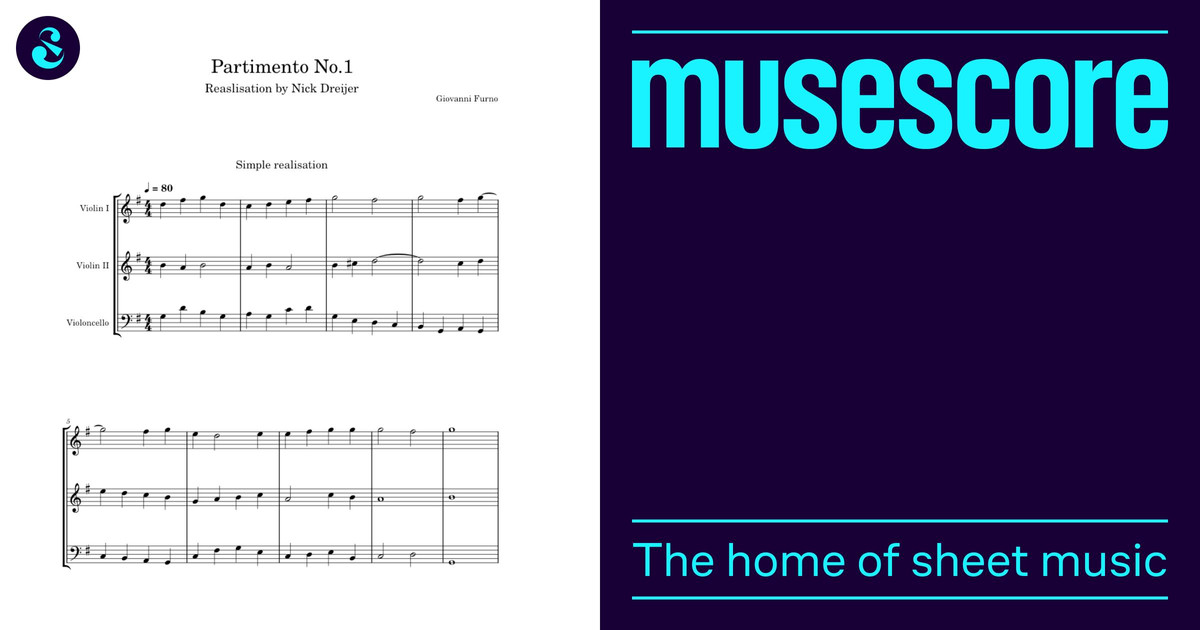 Partimento No.1 by Giovanni Furno Sheet music for Violin, Cello (String ...