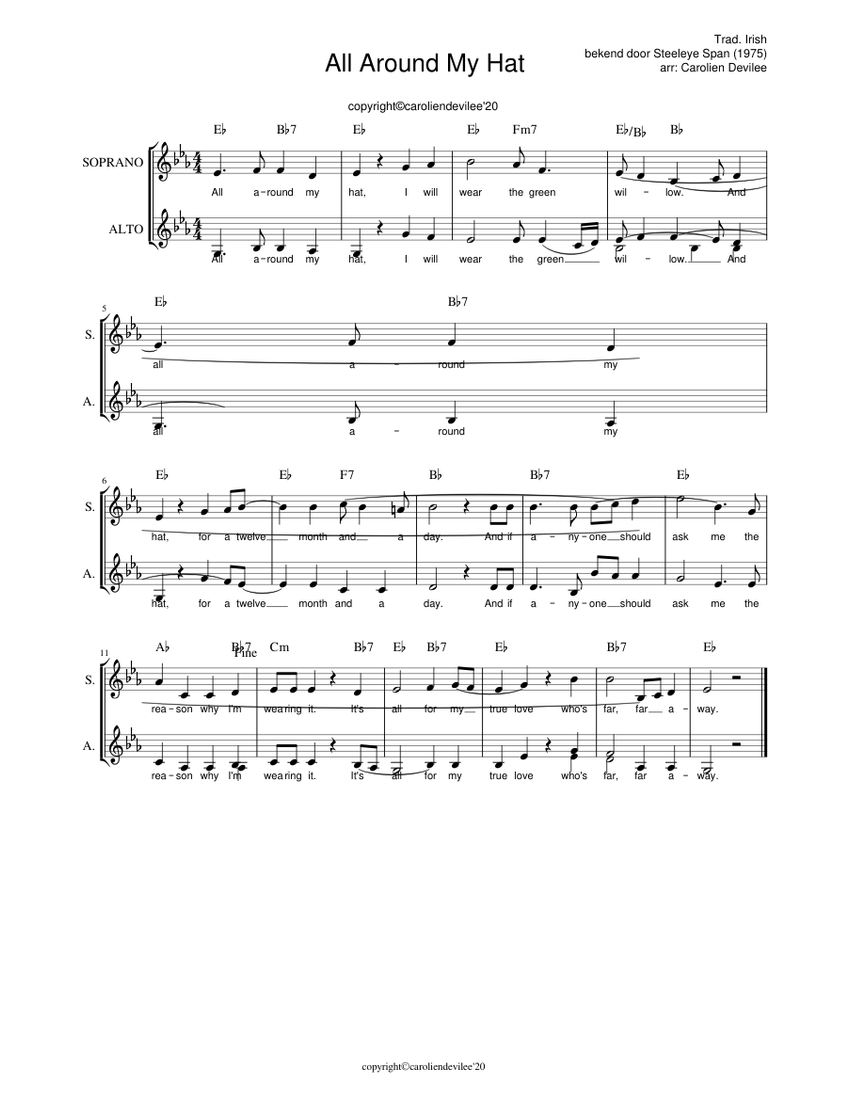 All around my hat – Misc tunes All Around My Hat Sheet Music with ...