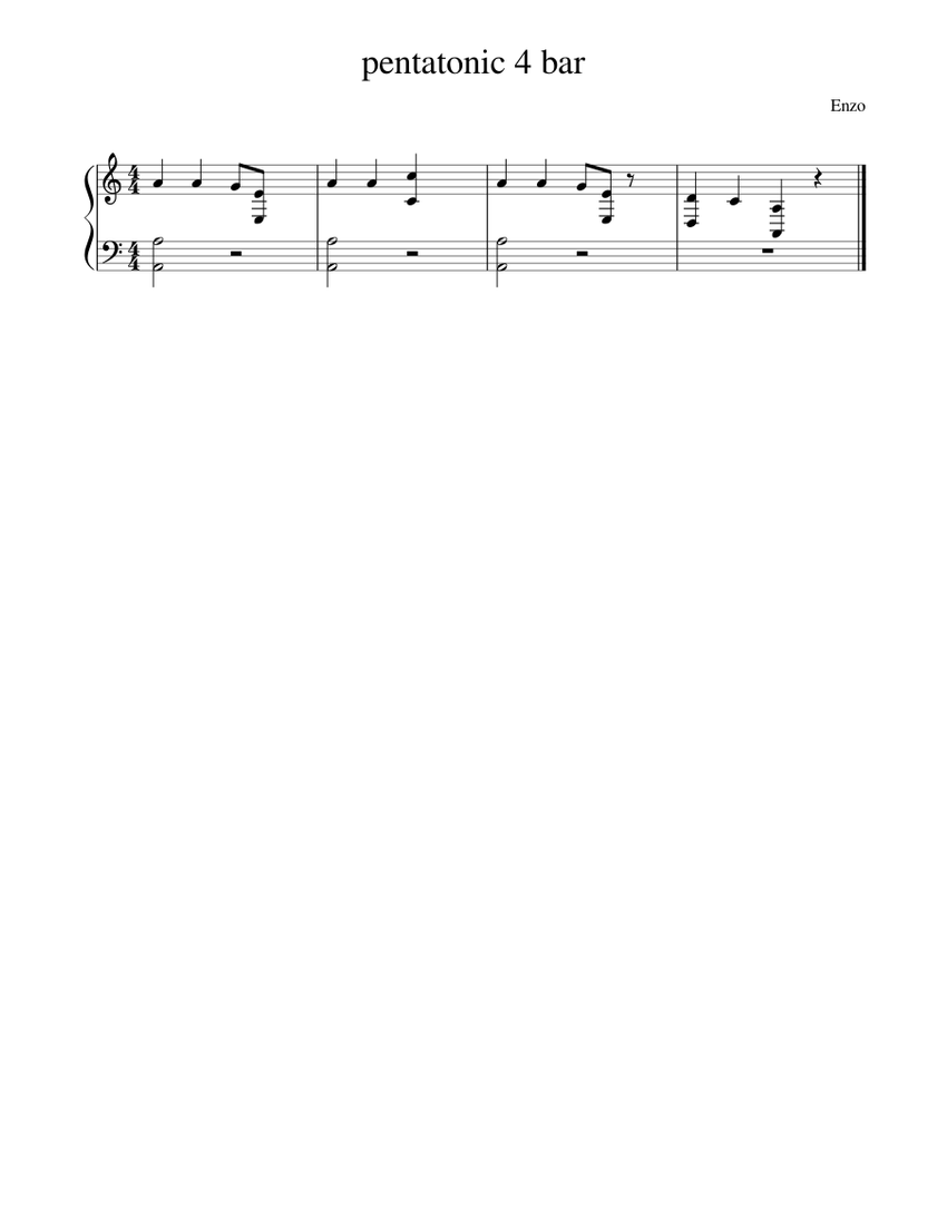 pentatonic 4 bar Sheet music for Piano (Solo) | Musescore.com
