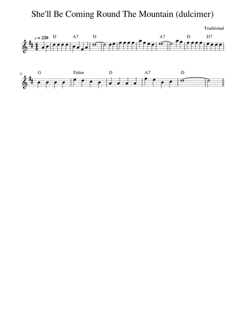 Traditional music - She'll Be Coming Round The Mountain (dulcimer ...
