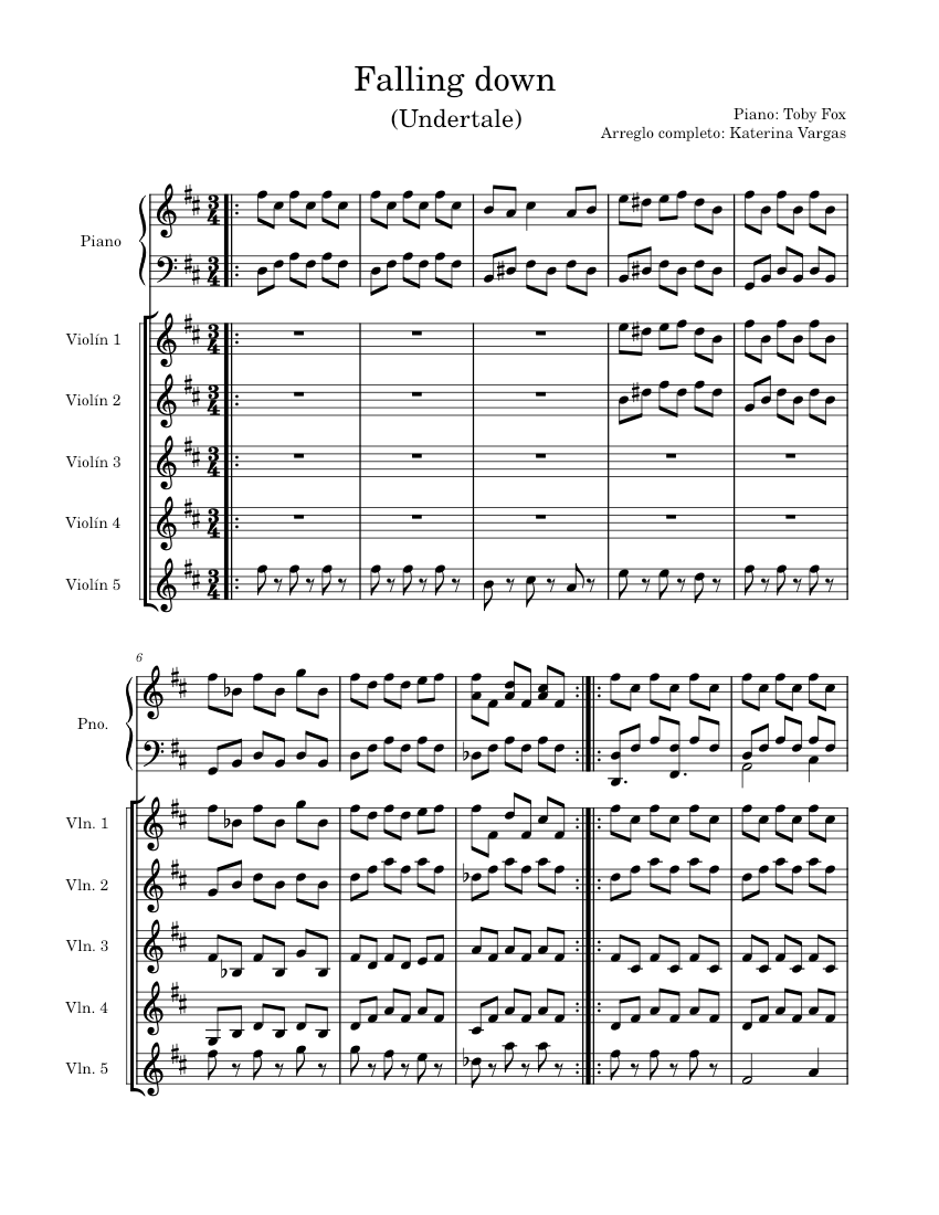 Falling down – Lil Peep Falling down Sheet Music for Piano, Violin ...