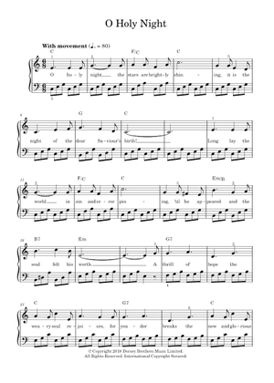 O Holy Night (G) Sheet Music and Tab with Chords for Piano, Vocals ...