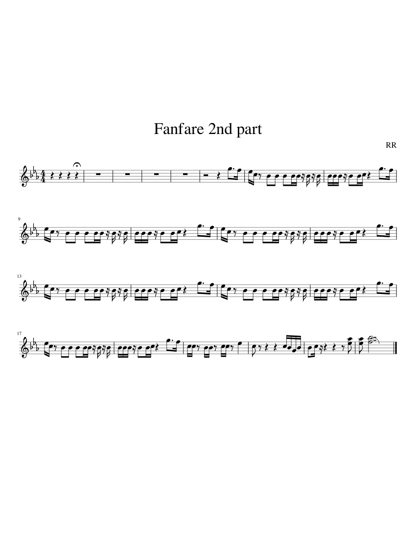Fanfare 2nd part - piano tutorial