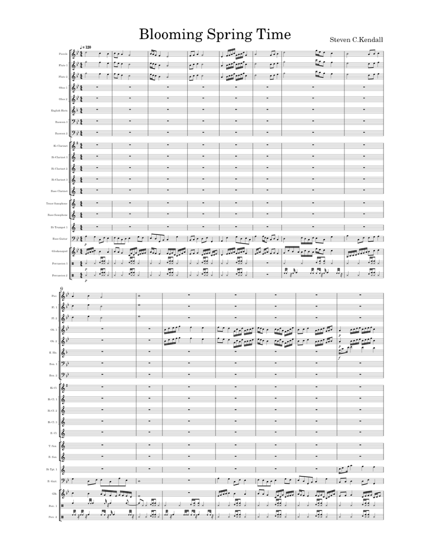 Blooming Spring Time – Steven C. Kendall Sheet music for Flute piccolo ...