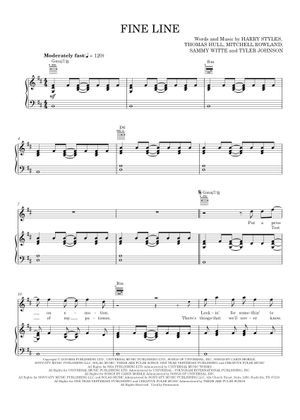 Fine line – Harry Styles Sheet Music for Piano, Saxophone alto, Violin ...