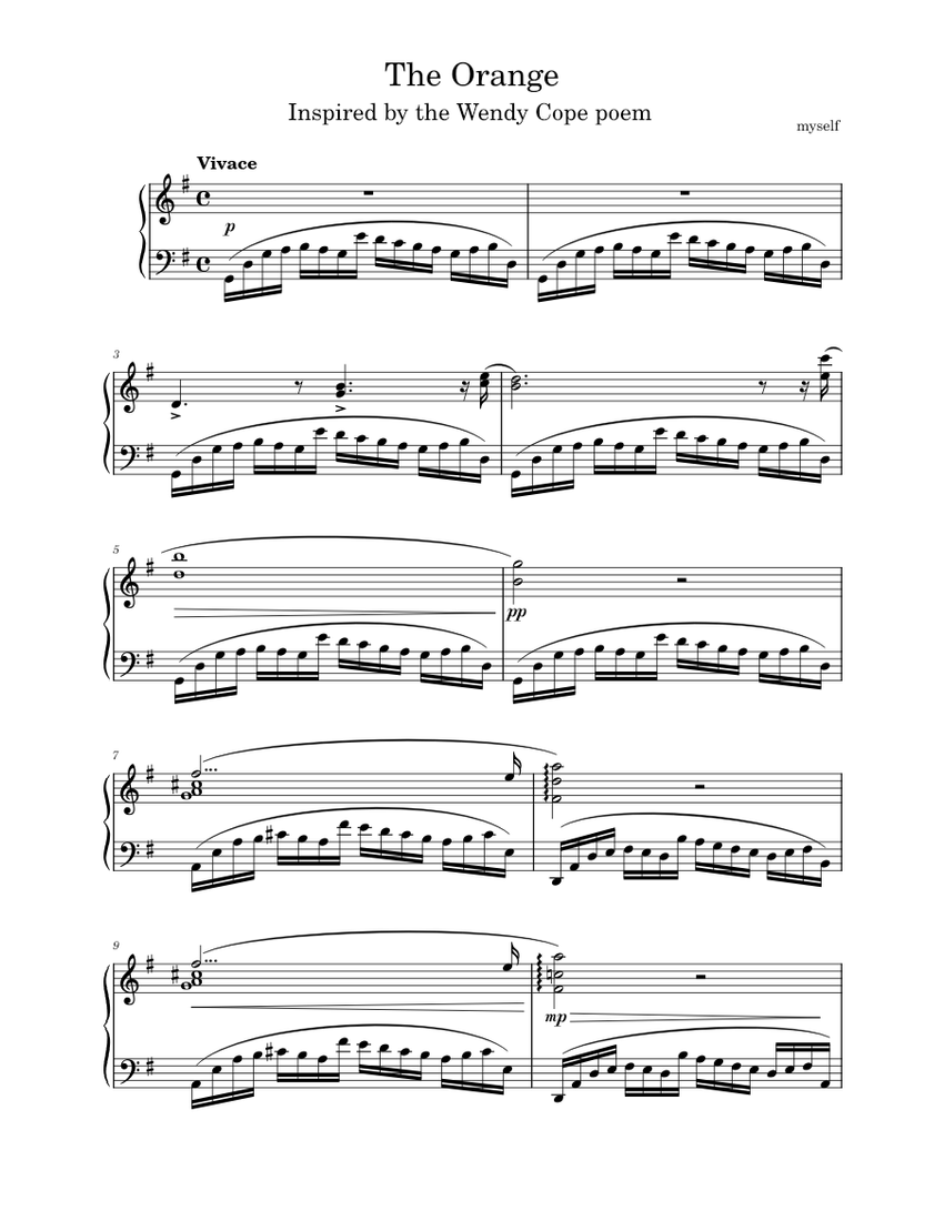 The Orange Sheet Music for Piano (Solo) | MuseScore.com