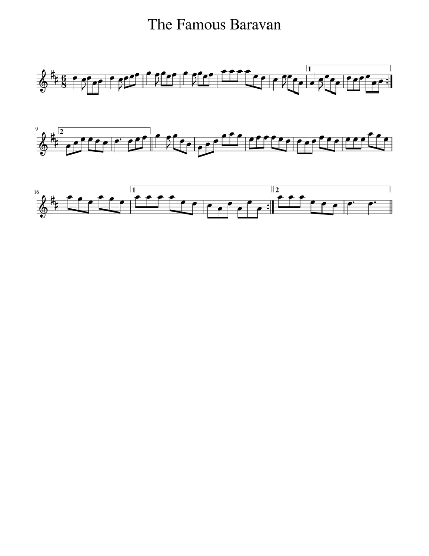The Famous Baravan Sheet Music for Piano (Solo) Easy | MuseScore.com
