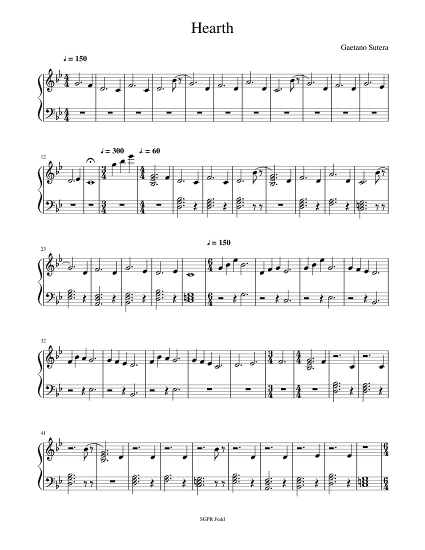 Hearth Sheet music for Piano (Solo) Easy | Musescore.com