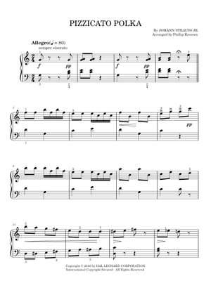 Pizzicato Polka for String Quartet – Johann Strauss Jr. Pizzicato Polka ...