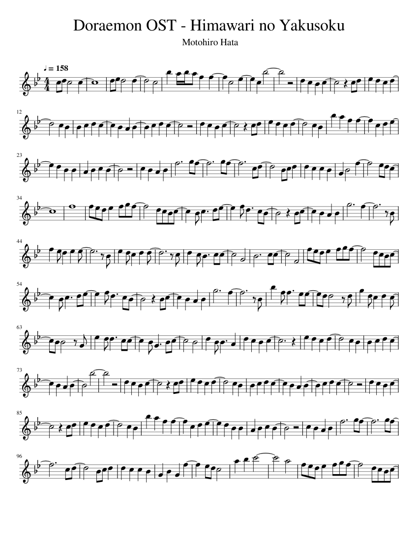 Doraemon OST - Himawari no Yakusoku - piano tutorial