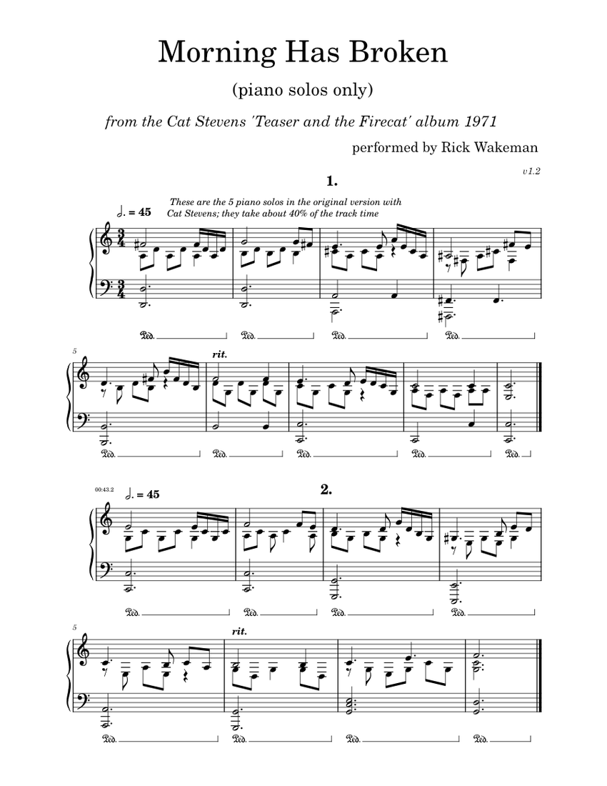 Morning Has Broken – Rick Wakeman (1971 performance - solos only; V1.2 ...