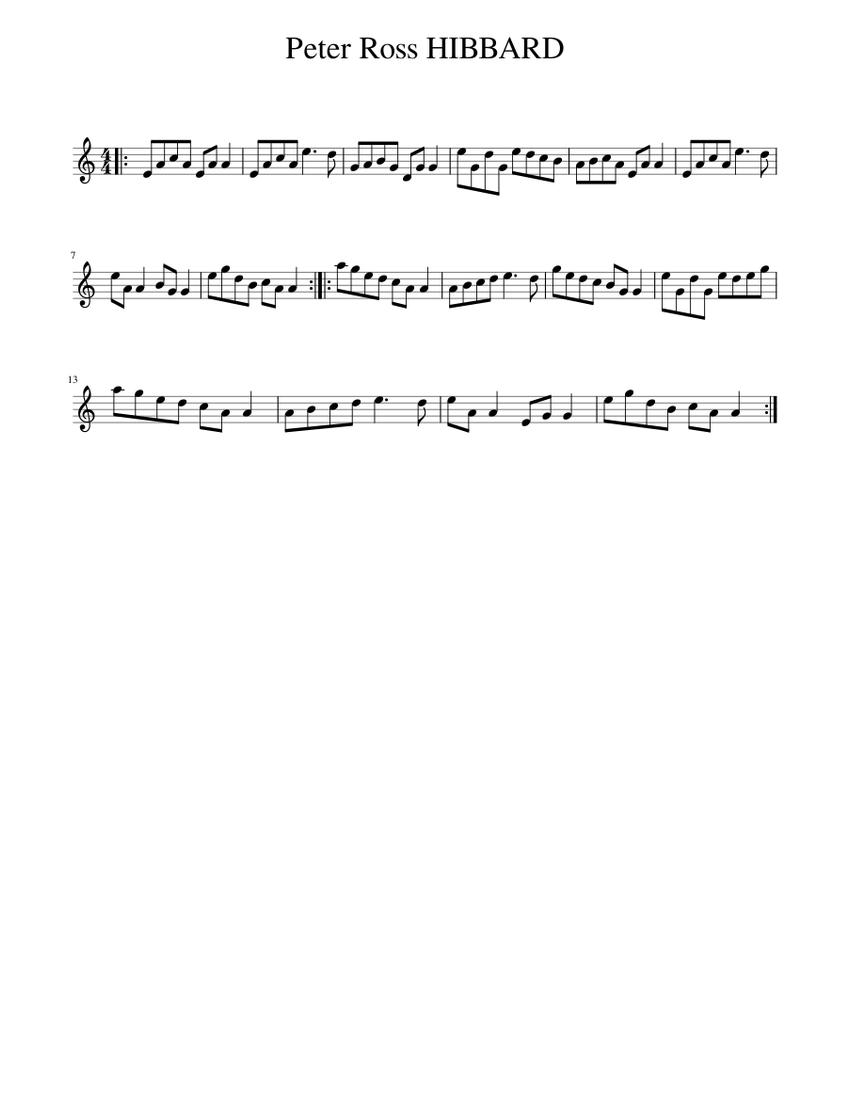 Peter Ross HIBBARD Sheet music for Piano (Solo) Easy | Musescore.com