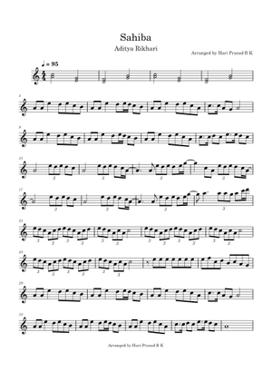 Play Official version of Sahiba Sheet Music by Aditya Rikhari for Piano ...