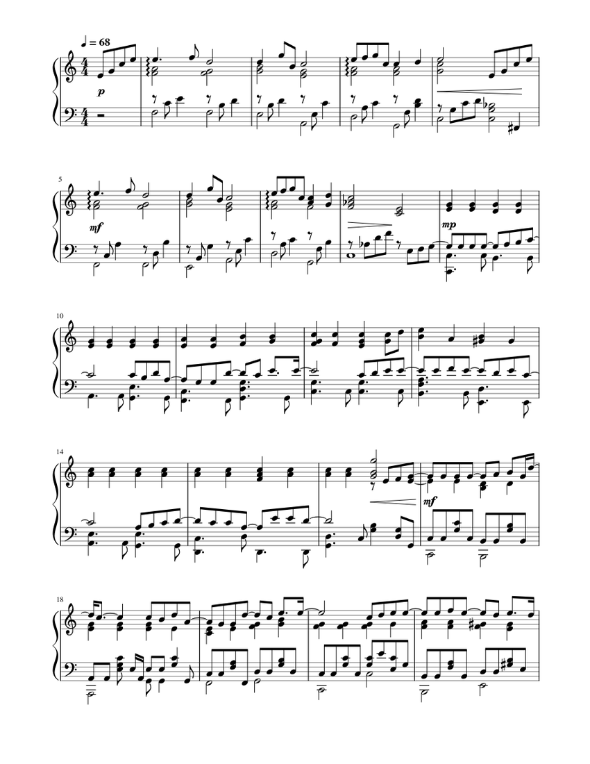 蒲公英的约定 (A Dandelion's Promise) - 周杰伦 (Jay Chou) Sheet music for Piano (Solo) | Musescore.com