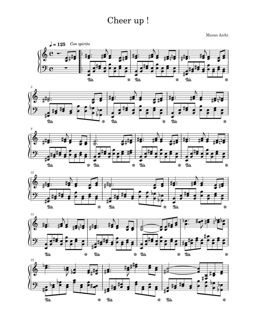 Cheer up ! Sheet music for Piano (Solo) | Musescore.com