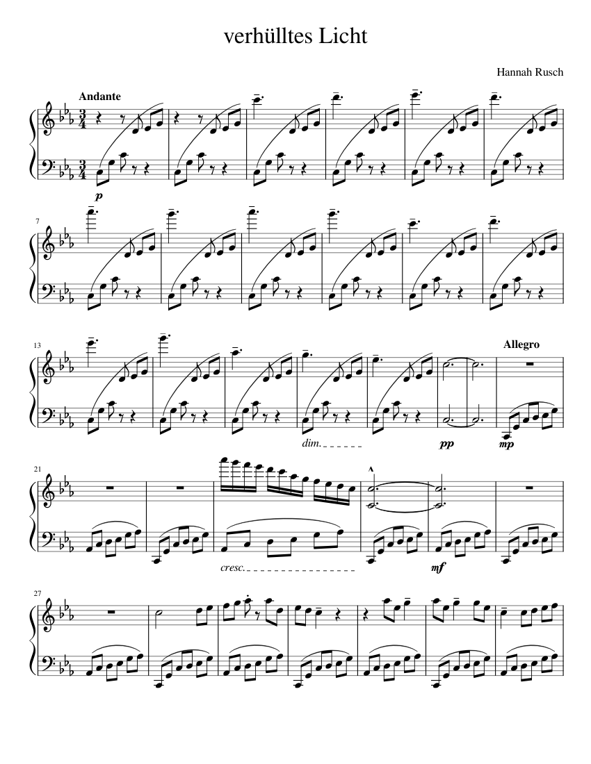 Veiled Light Sheet music for Piano (Solo) | Musescore.com