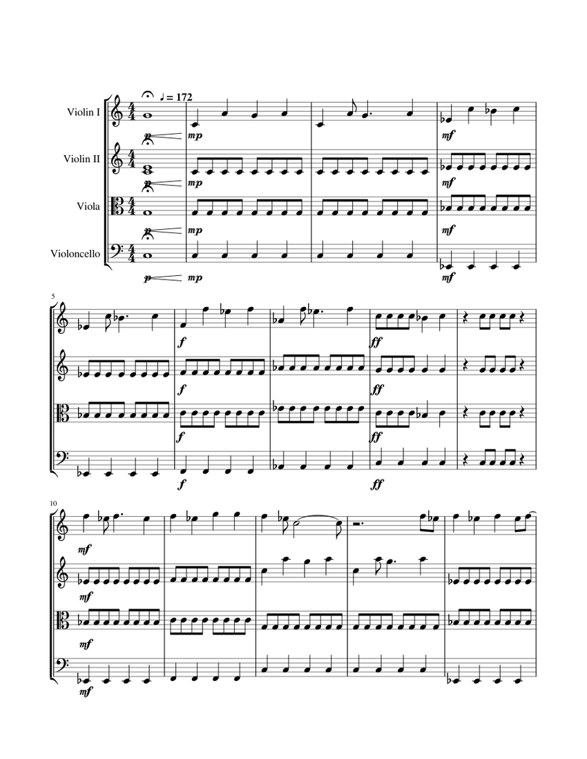 Teenage Mutant Ninja Turtles Theme (1987) Sheet Music for Violin, Viola ...