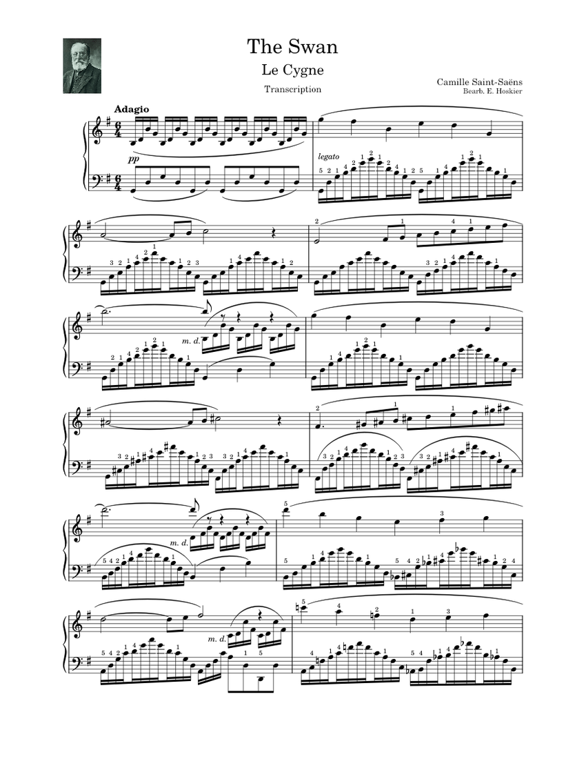 The Swan - Camille Saint-Saëns Sheet Music for Piano (Solo) | MuseScore.com
