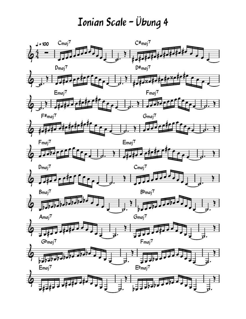 Ionian Scale - Uebung 4 Sheet music for Piano (Mixed Duet) Easy ...