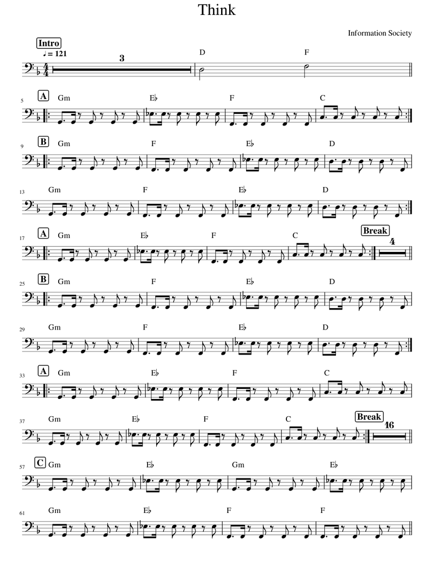 Think Sheet music for Piano (Solo) Easy | Musescore.com