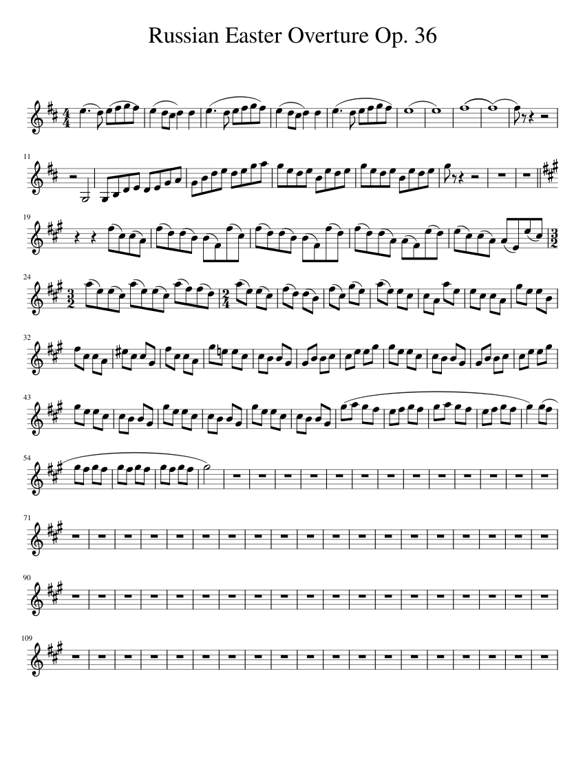 Russian Easter Overture Op Sheet music for Clarinet in b-flat (Solo ...