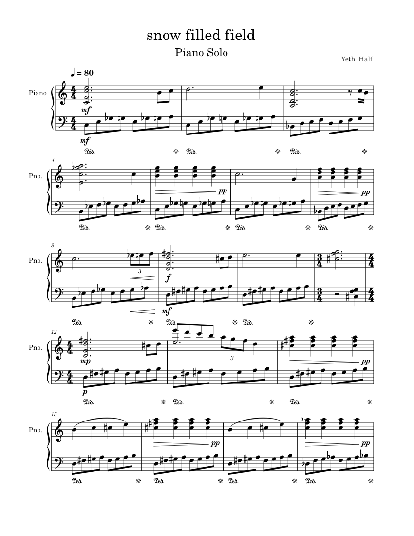 snow filled field Sheet music for Piano (Piano Duo) | Musescore.com