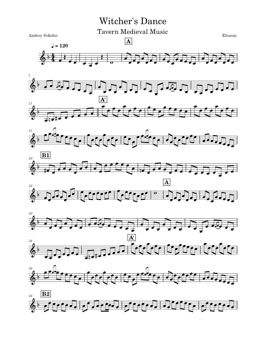 Witcher's_Dance Sheet music for Violin (Solo) | Musescore.com
