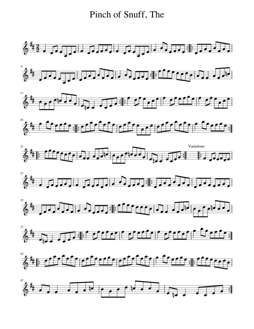 The Pinch of Snuff Sheet music for Piano (Solo) Easy | Musescore.com