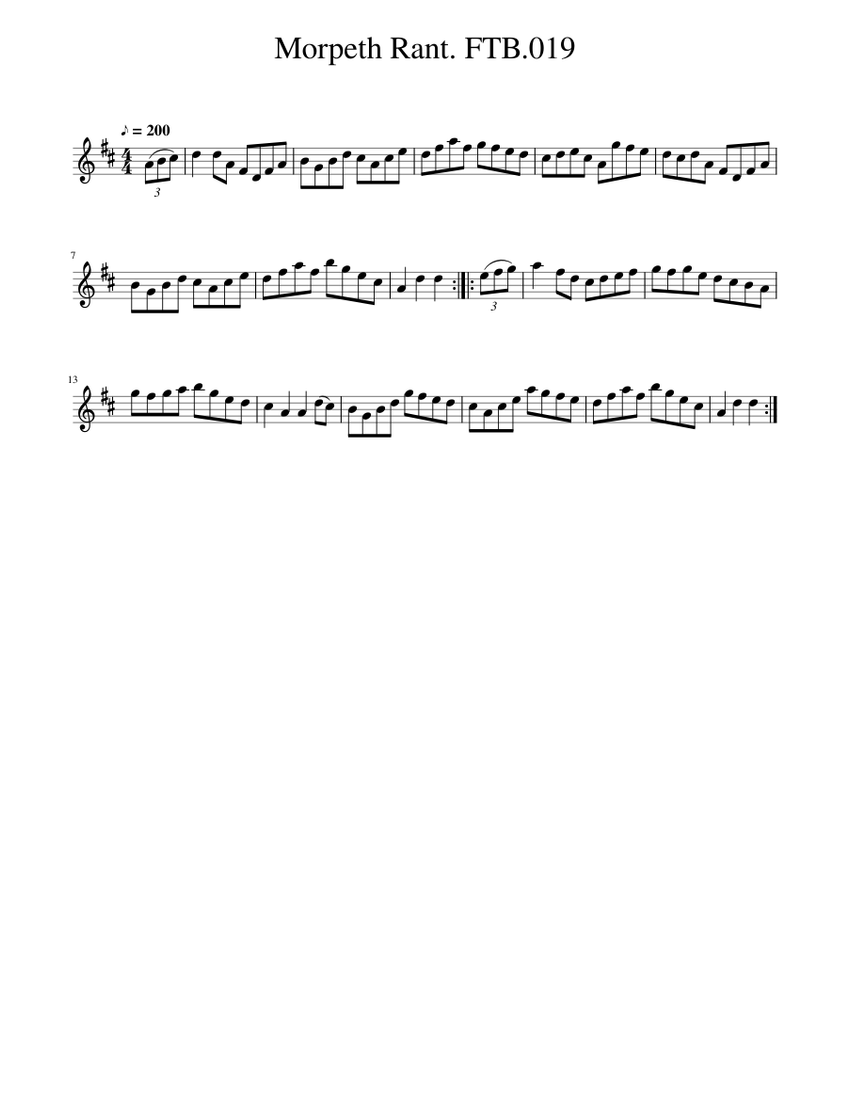 Morpeth Rant. FTB.019 Sheet music for Piano (Solo) Easy | Musescore.com