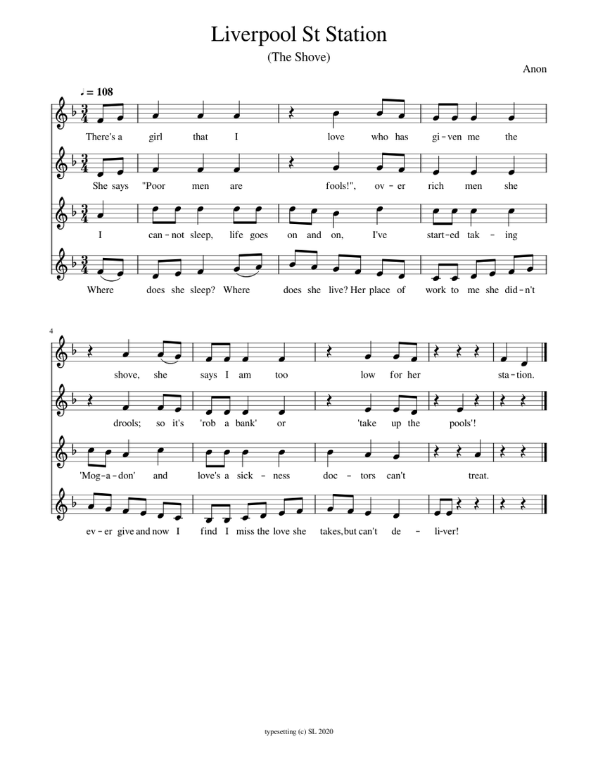 Liverpool Street Station - The Shove - by Richard Crossland Sheet Music ...