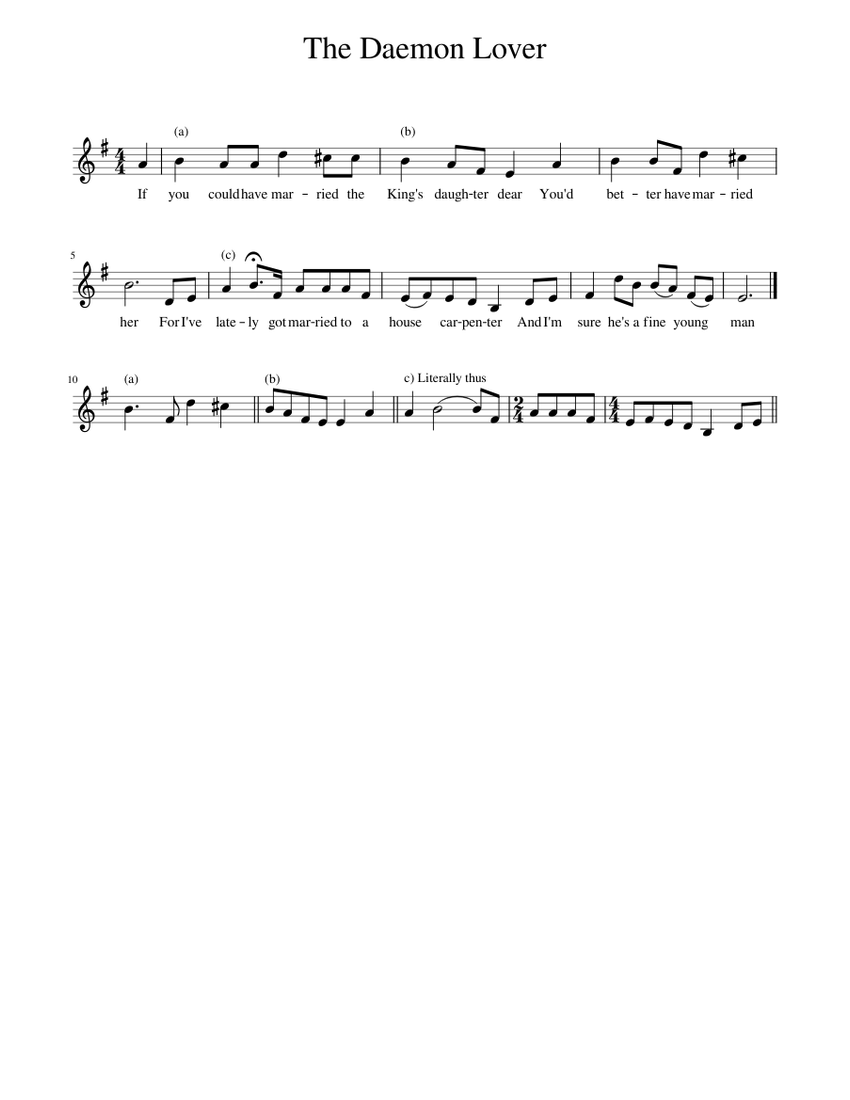 The Daemon Lover Sheet music for Piano (Solo) Easy | Musescore.com