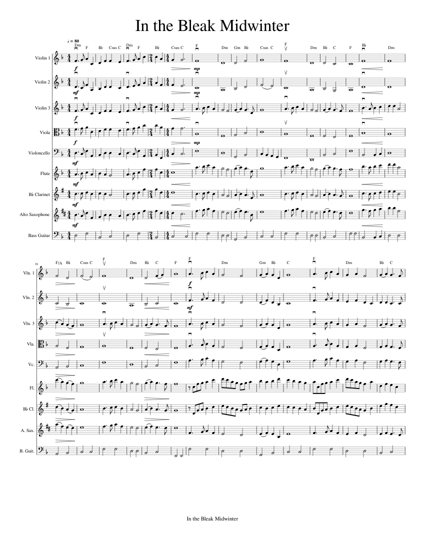 In the Bleak Midwinter - CHRISTMAS FINAL Sheet music for Flute ...