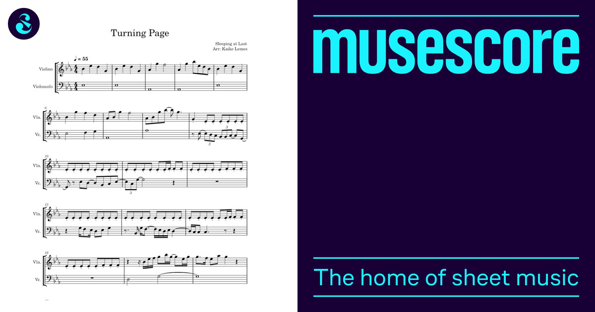 Turning page – Sleeping at Last Sheet Music for Violin, Cello (String Duet) | MuseScore.com