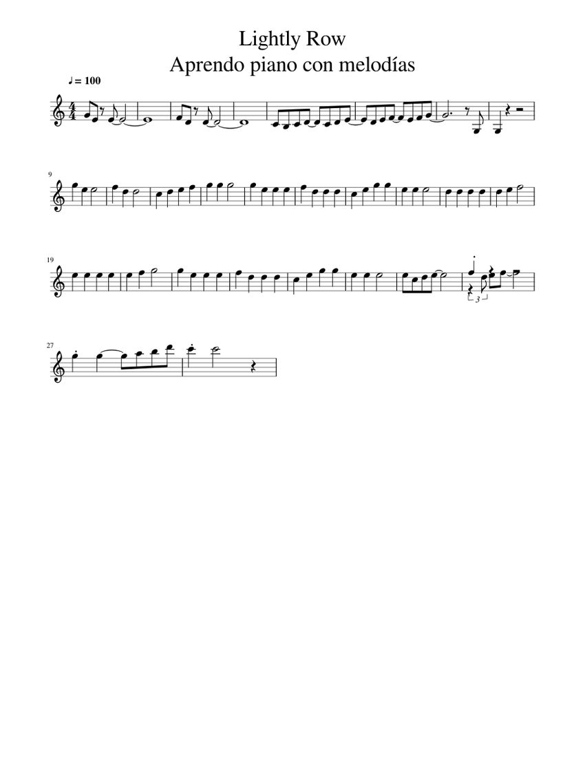 Lightly Row Sheet music for Piano (Solo) | Musescore.com