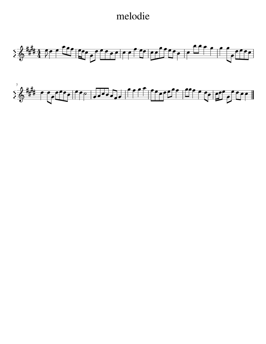 melodie Sheet music for Piano (Solo) Easy | Musescore.com