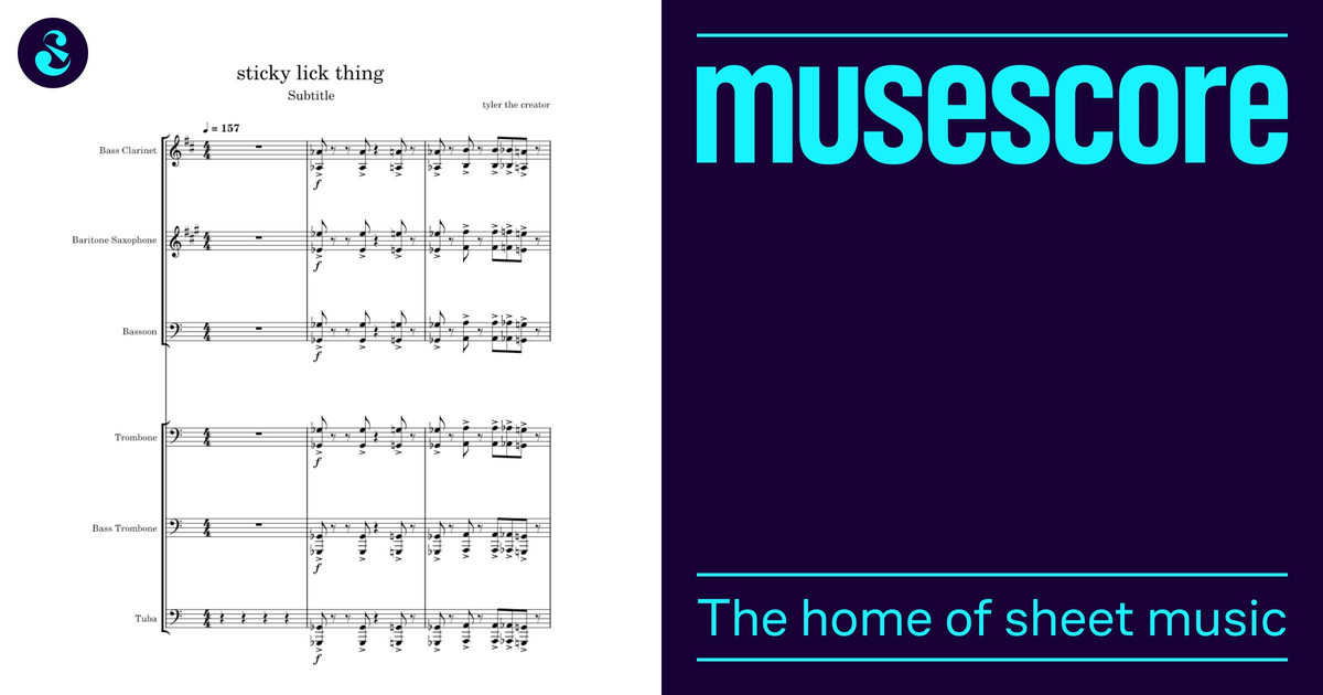 sticky lick Sheet music for Trombone, Tuba, Bassoon, Saxophone baritone ...