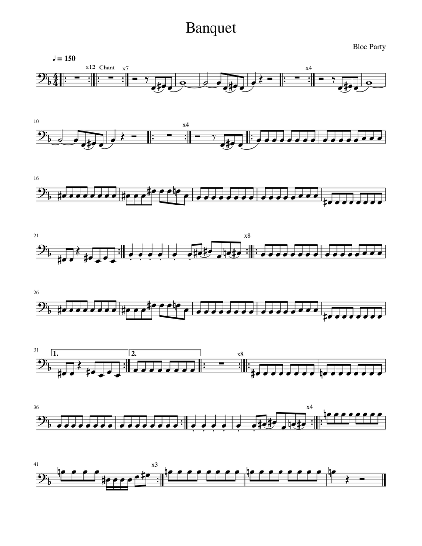 Banquet Bloc Party Sheet Music For Piano Solo Easy Musescore